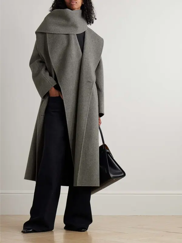 RÓHE Double-breasted Wool And Cashmere-blend Coat - Charcoal