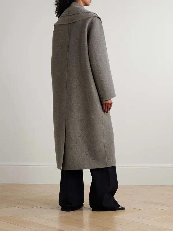 RÓHE Double-breasted Wool And Cashmere-blend Coat - Charcoal