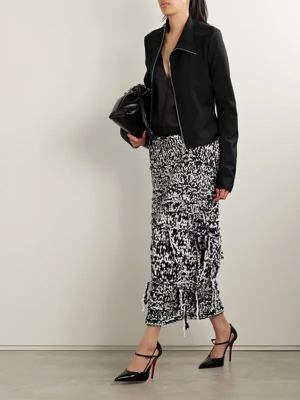Rick Owens Gary Wool-blend Biker Jacket - Black