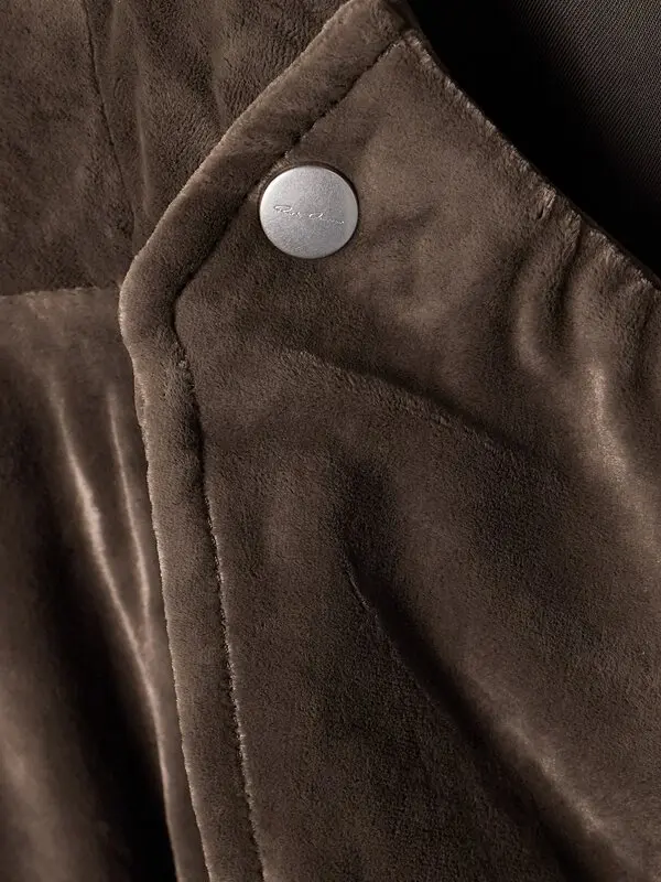 Rick Owens Cropped Gathered Velvet Jacket