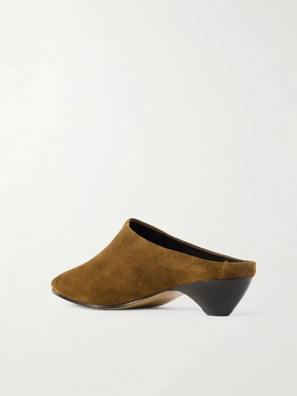 Le Monde Beryl Allegra Suede Mules With Stacked Heel