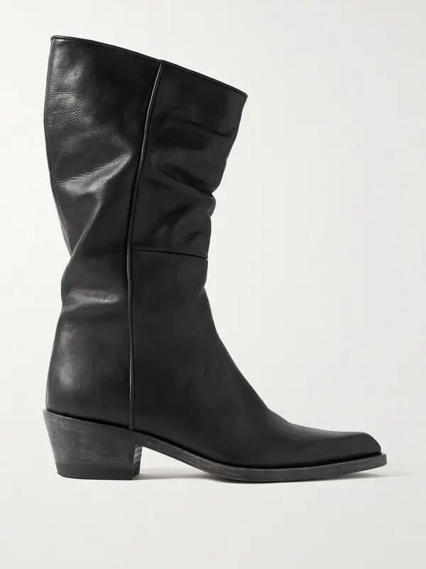 Khaite Clive Leather Boots - Black