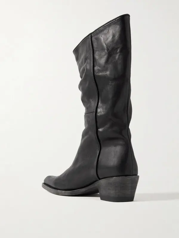 Khaite Clive Leather Boots - Black