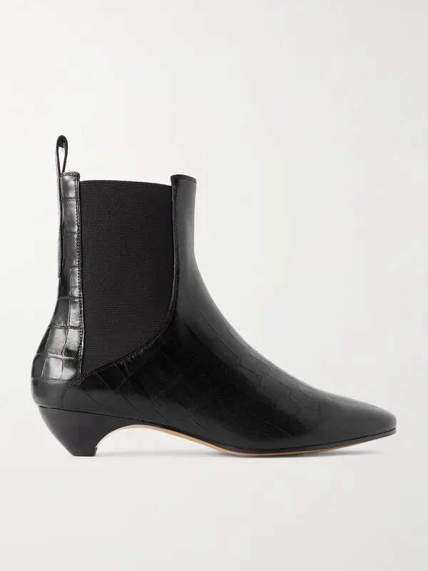 Le Monde Beryl Allegra Croc-effect Leather Chelsea Boots