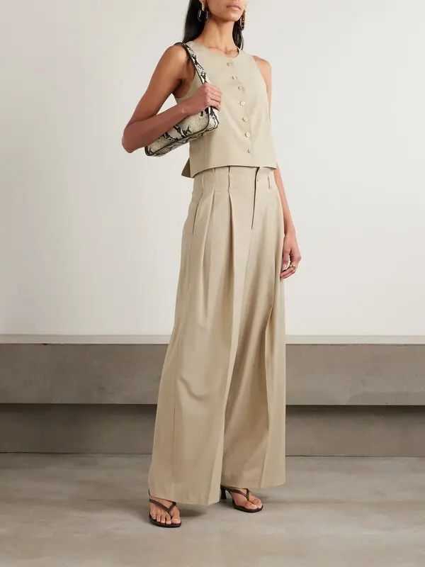 KALLMEYER Percie Pleated Wool-blend Pants