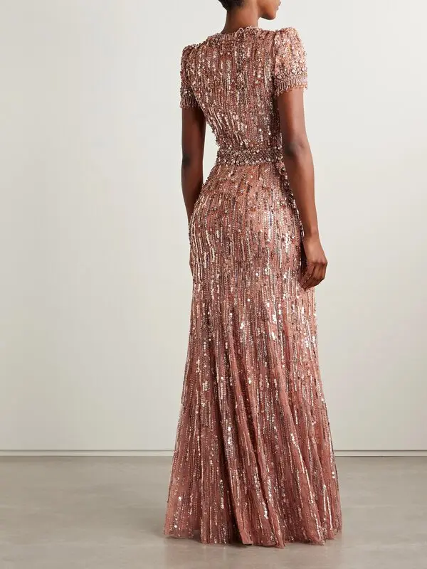 Jenny Packham Roxy Embellished Tulle Gown - Pink
