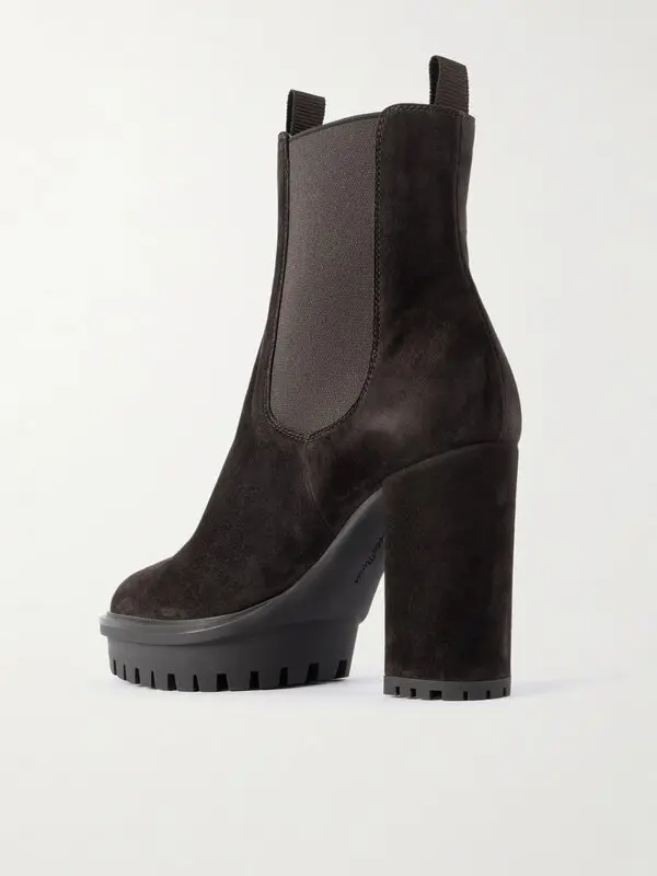 GIANVITO ROSSI 70 Suede Chelsea Boots - Brown