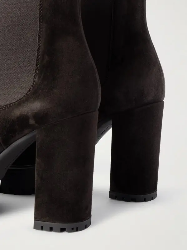 GIANVITO ROSSI 70 Suede Chelsea Boots - Brown
