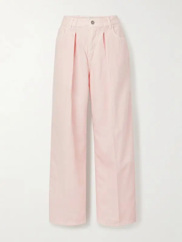 HAIKURE Candy Pleated Boyfriend Jeans - Pink