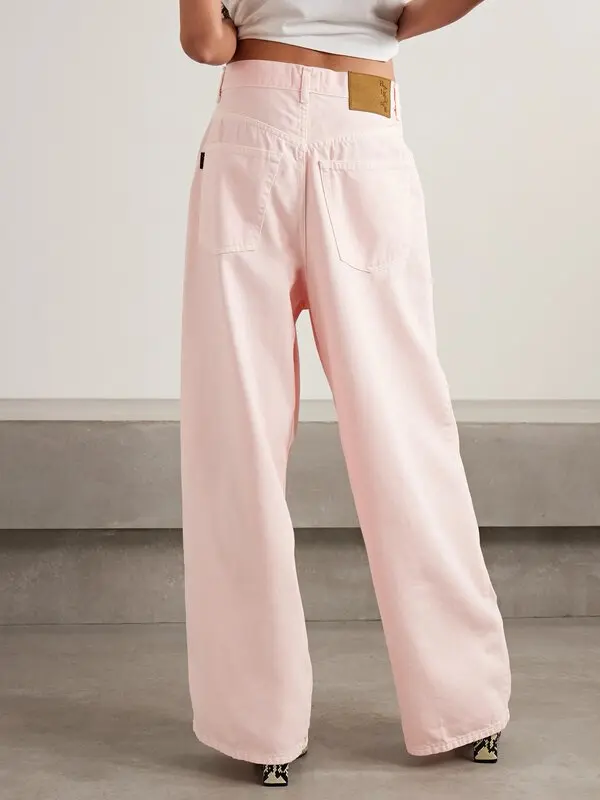 HAIKURE Candy Pleated Boyfriend Jeans - Pink