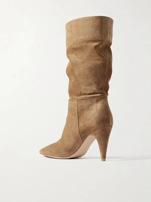 GIANVITO ROSSI Elise 85 Suede Boots - Neutrals
