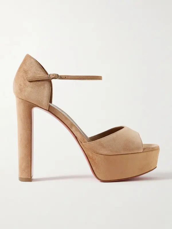 CHRISTIAN LOUBOUTIN Sandaloo Suede Sandals - Brown