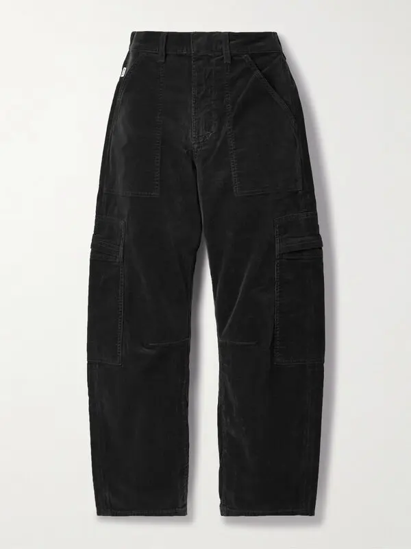 Citizens Of Humanity Marcelle Cotton-blend Corduroy Wide-leg Cargo Pants - Gray
