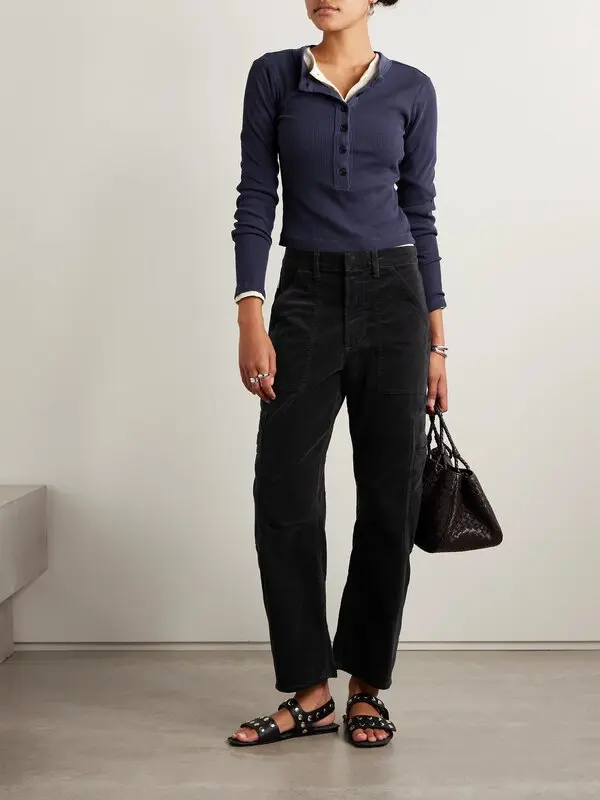 Citizens Of Humanity Marcelle Cotton-blend Corduroy Wide-leg Cargo Pants - Gray