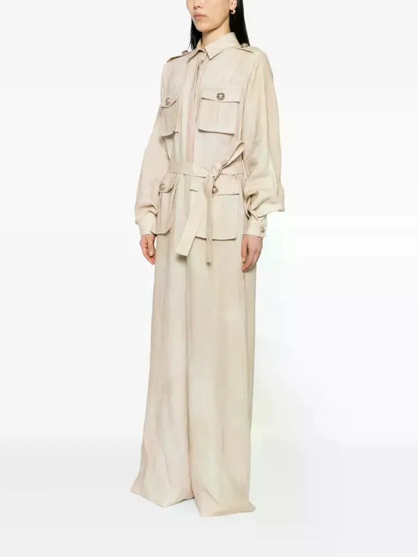 Elie Saab Printed Linen Jumpsuit