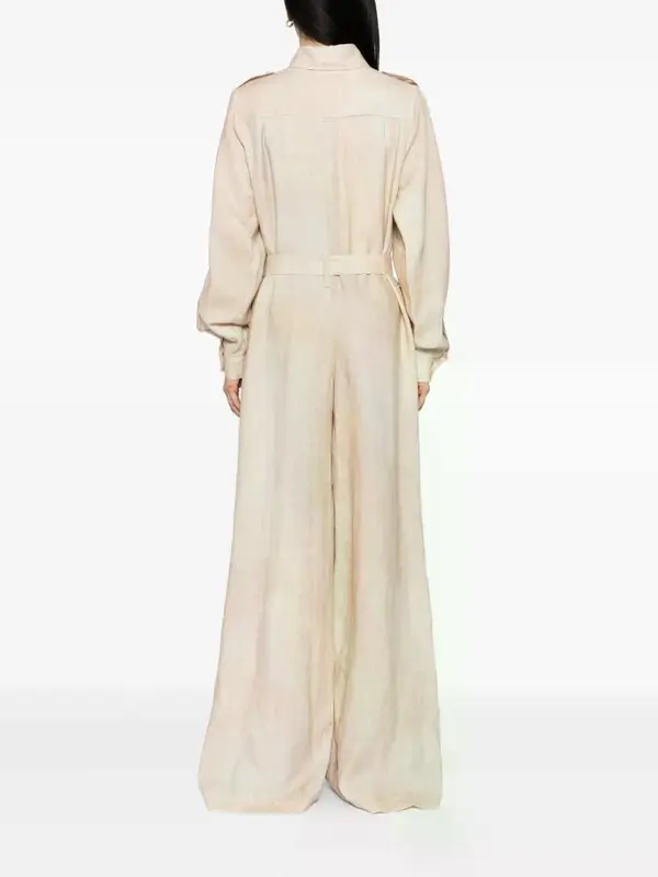 Elie Saab Printed Linen Jumpsuit
