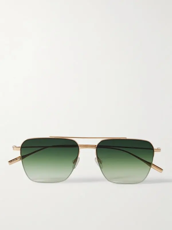 Barton Perreira Armstrong Aviator-style Titanium Sunglasses - Gold