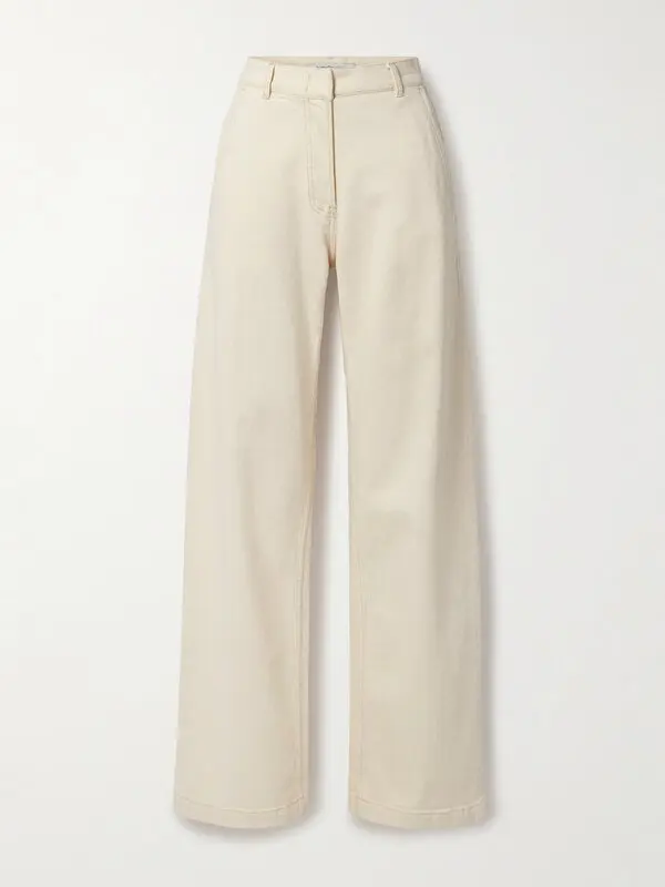 Another Tomorrow Organic High-rise Wide-leg Jeans - Neutrals