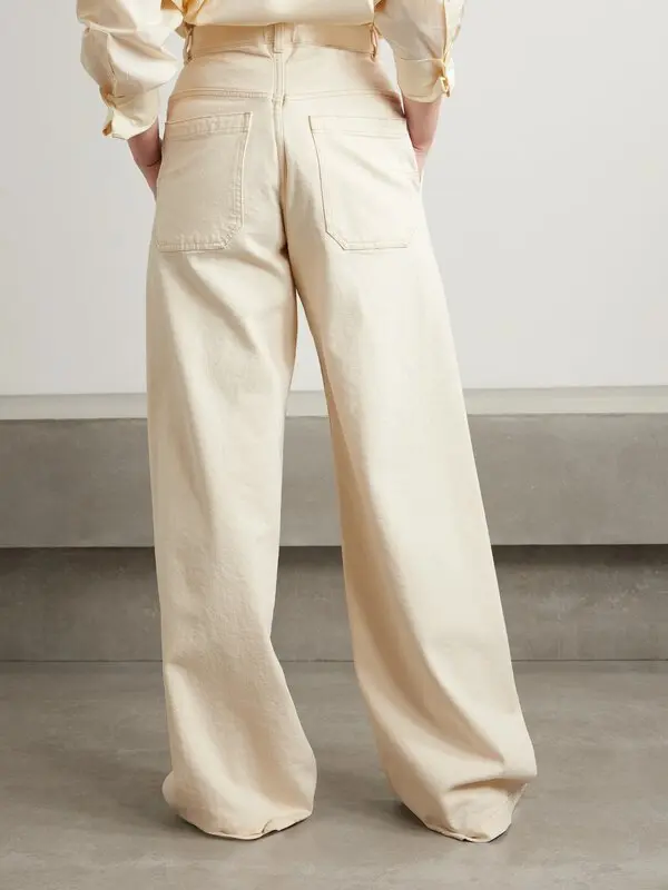 Another Tomorrow Organic High-rise Wide-leg Jeans - Neutrals