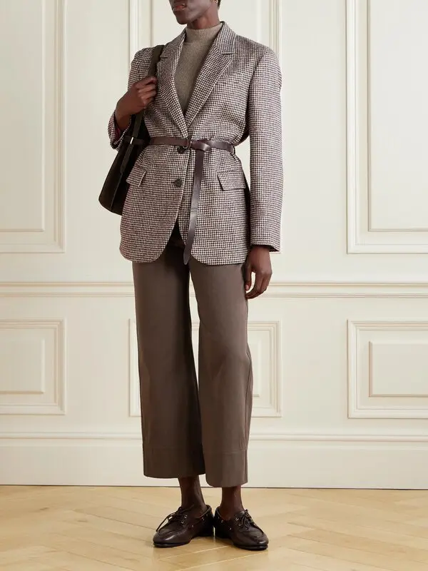 Brunello Cucinelli Houndstooth Wool-blend Jacket