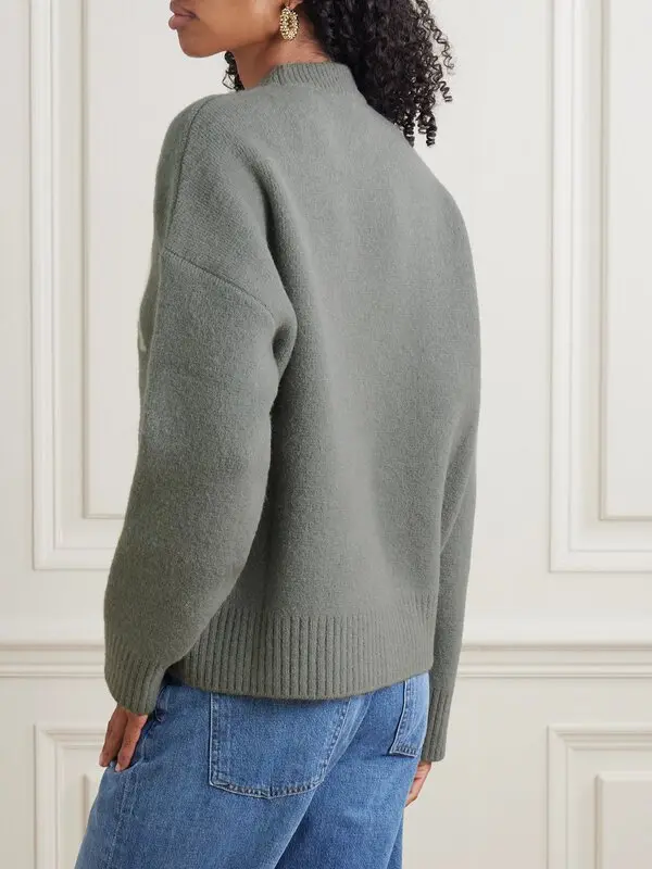 Ami Intarsia Oversized Alpaca-blend Sweater