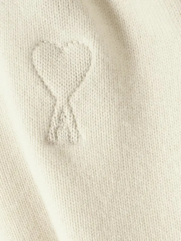 AMI Paris Oversized Embroidered Wool And Cashmere-blend Sweater