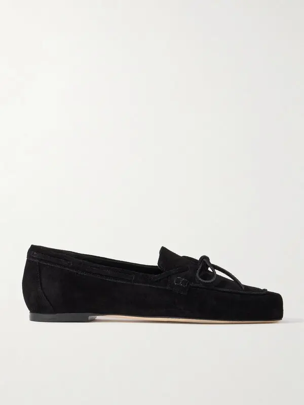 AeydĒ Jasper Suede Boat Shoes - Black