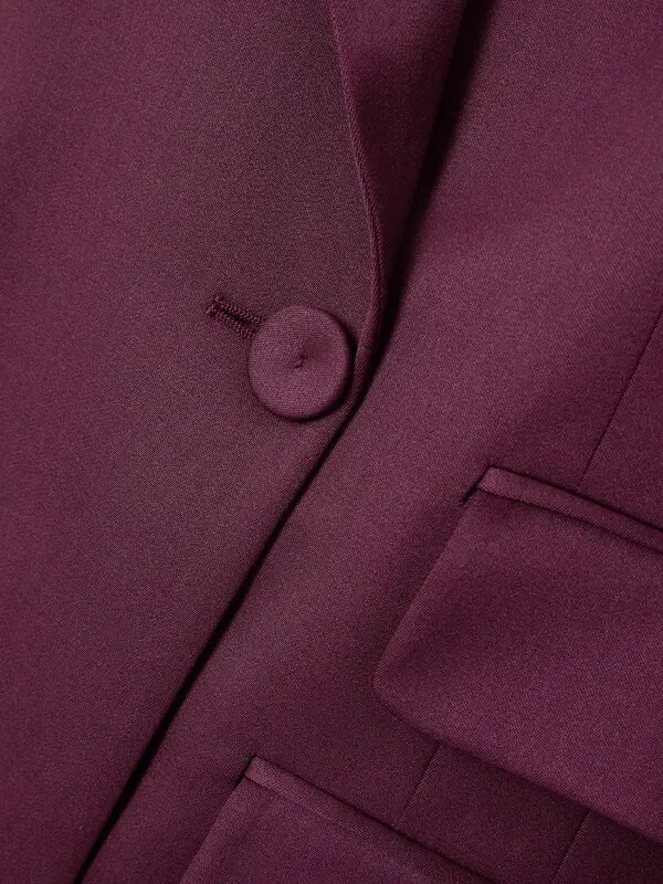 Another Tomorrow Double-breasted Wool-blend Blazer - Burgundy