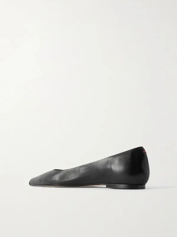 AeydĒ Cassy Leather Point-toe Flats - Black