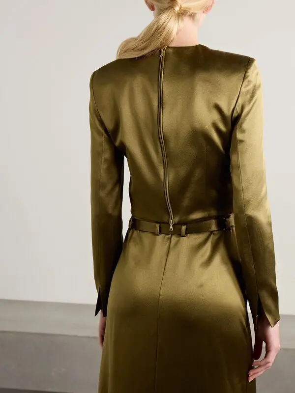 Adam Lippes Keira Cropped Silk-charmeuse Top