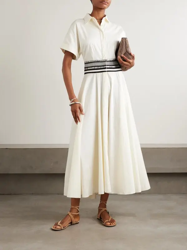 white christmas dresses Pinkblush Maternity Cream Tiered Sleeveless Midi Shirt Dress main image 1