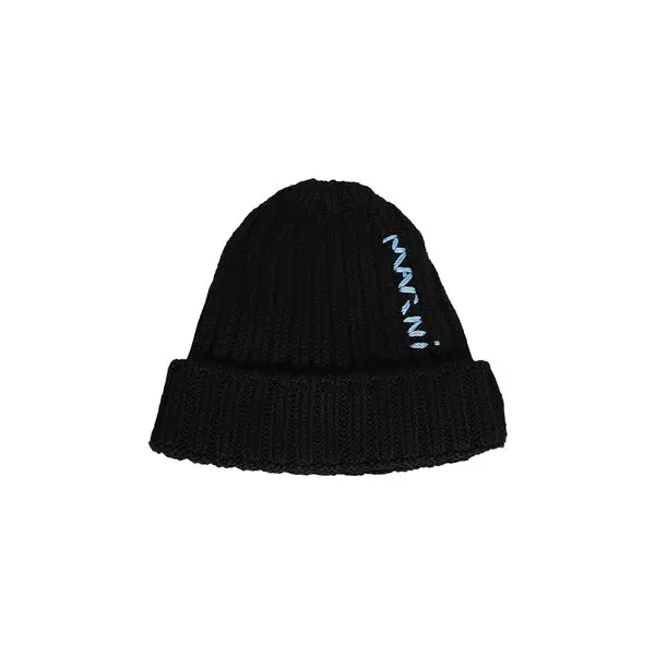 Marni Ribbed Beanie Hat - Black