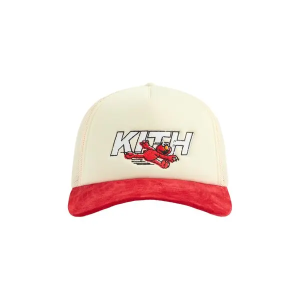Kith For Sesame Street Elmo Nolan Trucker Cap - Cream