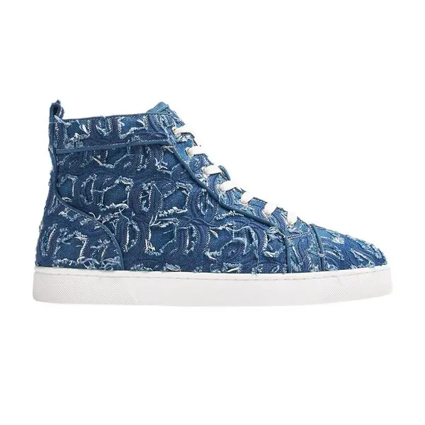 CHRISTIAN LOUBOUTIN Louis Flat High Top Sneaker - Blue