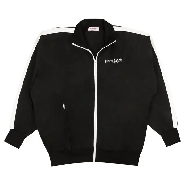 Palm Angels Over Logo Zip-up Track Jacket - Black
