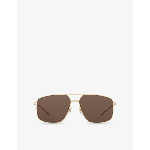 Gucci Pilot-frame Metal Sunglasses - Gold