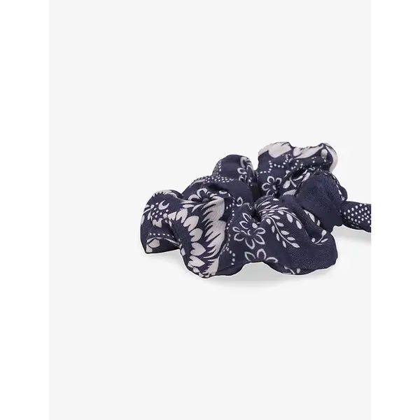 Maje Bandana-print Scarf-detail Woven Hair Scrunchie