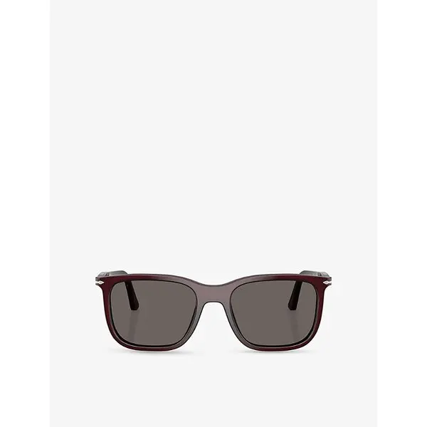Persol Rectangular-frame Acetate Sunglasses - Red