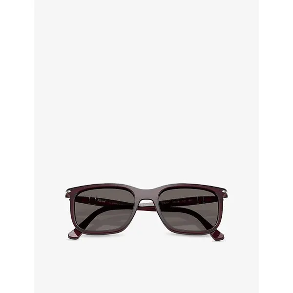 Persol Rectangular-frame Acetate Sunglasses - Red