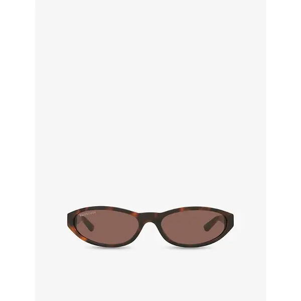 Balenciaga Bb0007s Oval-frame Sunglasses - Brown