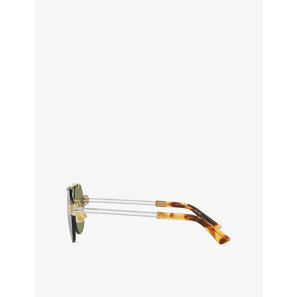 Bottega Veneta Pilot-frame Metal Sunglasses