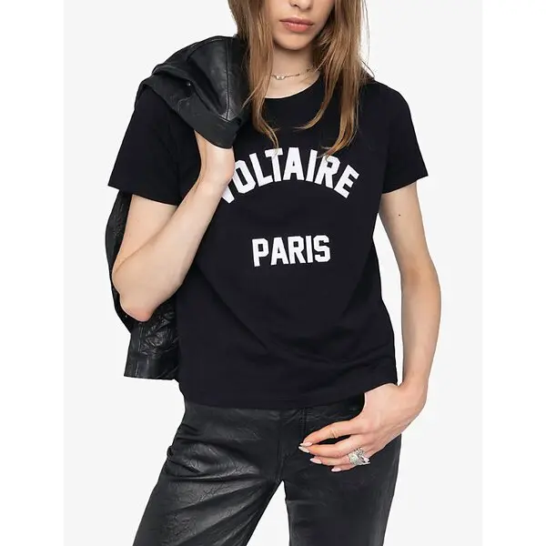 Zadig&Voltaire Alys Brand-appliqué Cotton-jersey T-shirt - Black