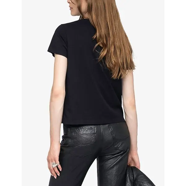 Zadig&Voltaire Alys Brand-appliqué Cotton-jersey T-shirt - Black