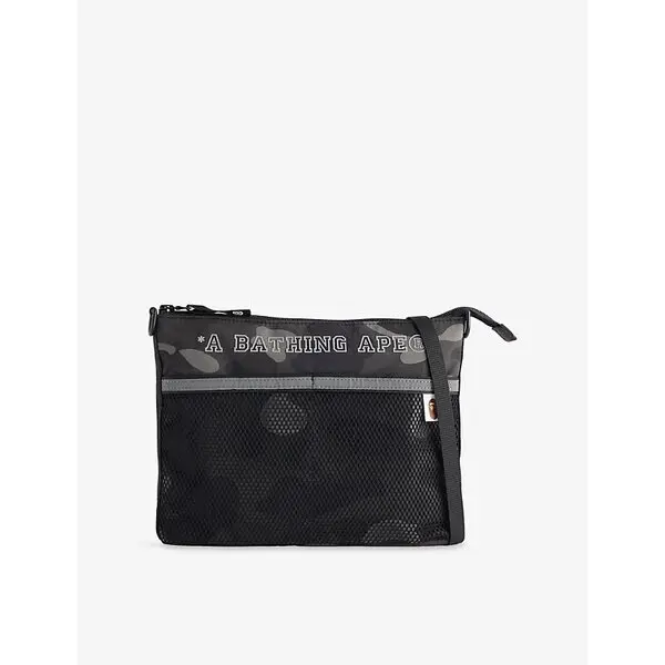 A BATHING APE Camo Mesh Woven Pouch - Black