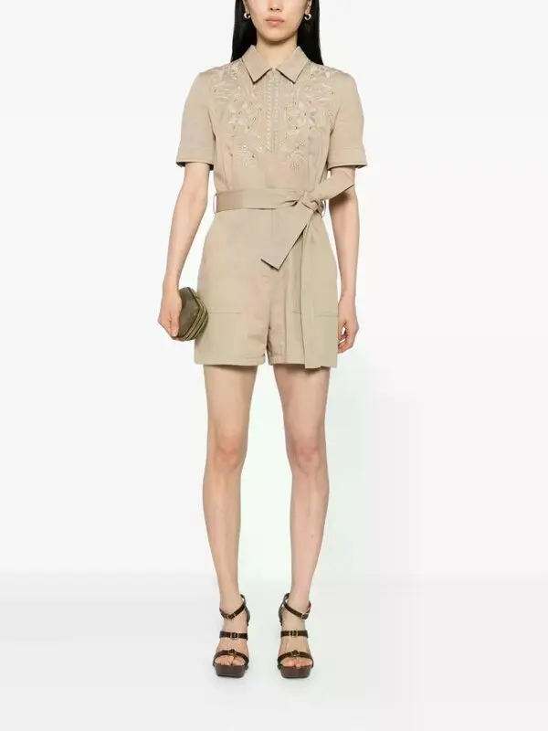 Elie Saab Embroidered Gabardine Jumpsuit