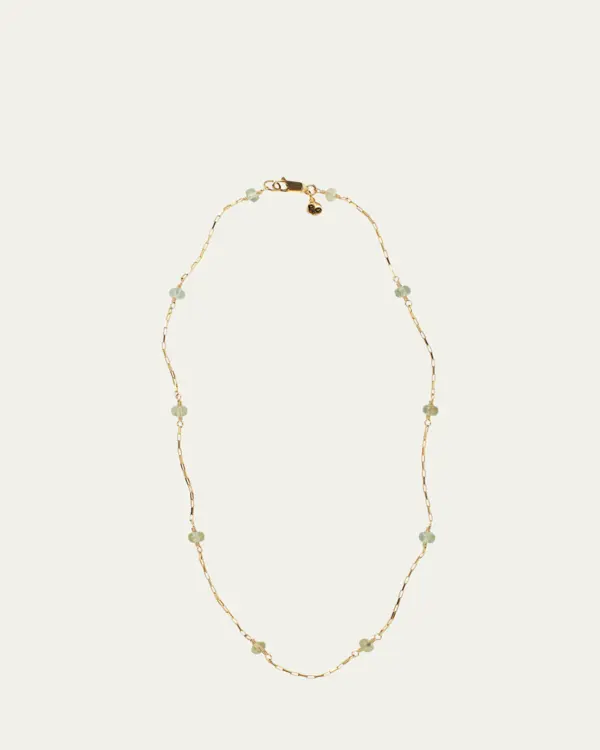 PRESLEY OLDHAM Creek Aquamarine Station Necklace - Gold