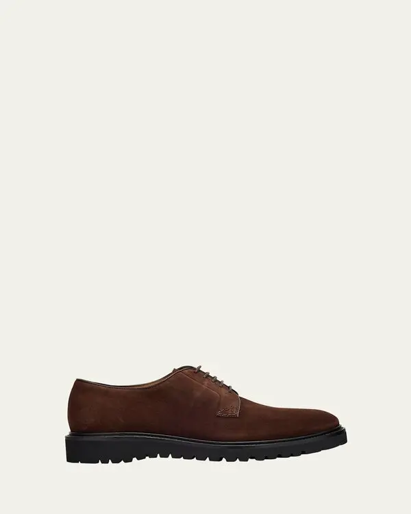 Giorgio Armani Suede Rubber-sole Derby Shoes