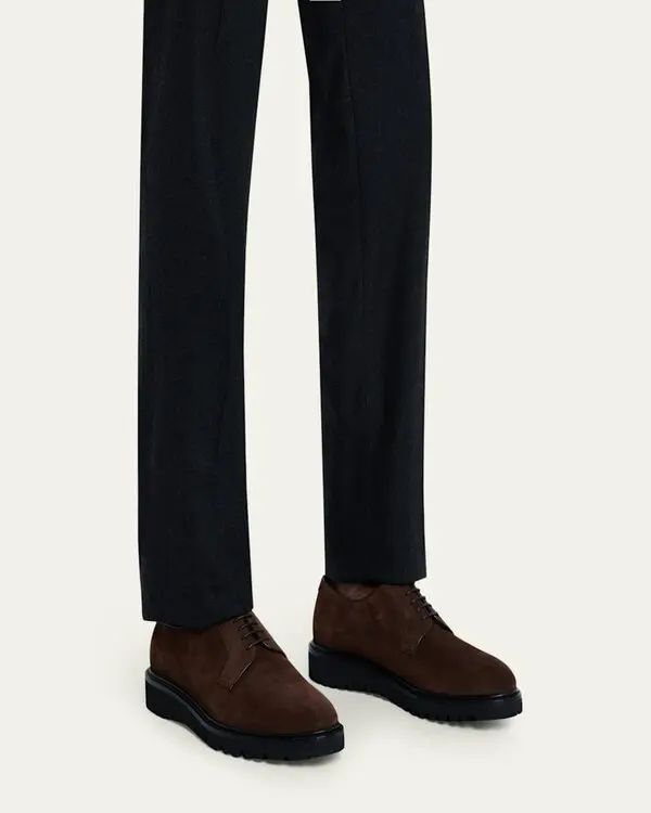 Giorgio Armani Suede Rubber-sole Derby Shoes