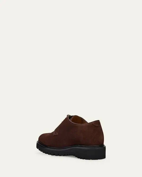 Giorgio Armani Suede Rubber-sole Derby Shoes