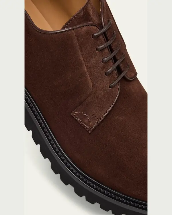Giorgio Armani Suede Rubber-sole Derby Shoes
